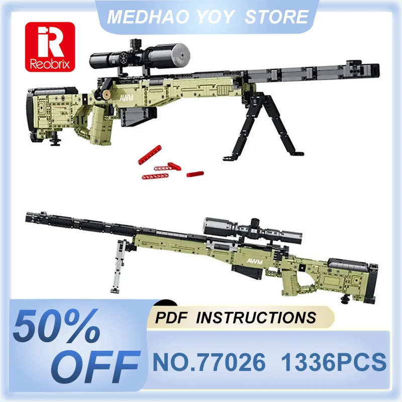 Reobrix-Sniper-Rifle-Building-Blocks-para-Crian-as-MOC-Technical-Toys ...