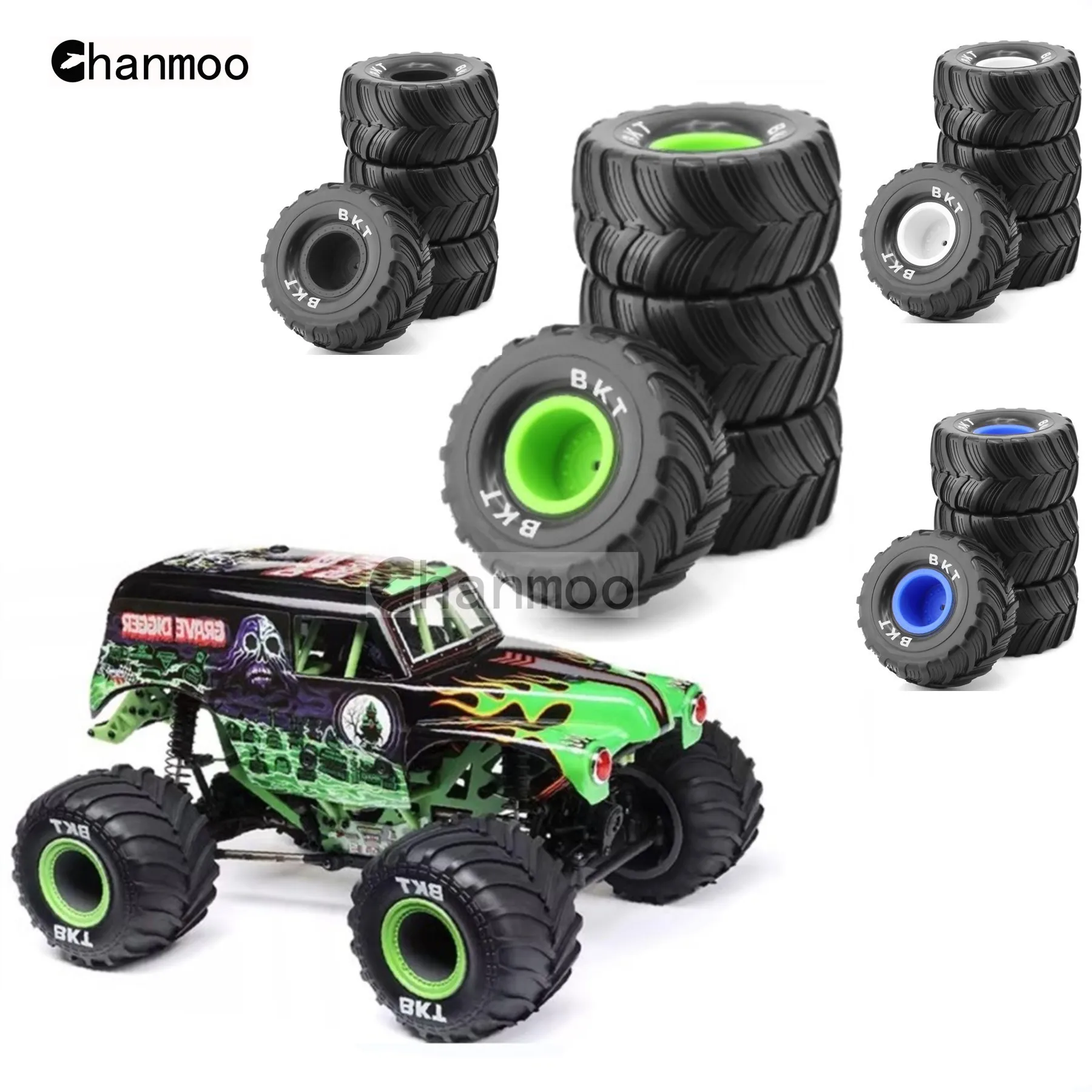 RC-Monster-Truck-Buggy-Wheels-100mm-Off-road-Rubber-Tires-12mm-Hex-for ...