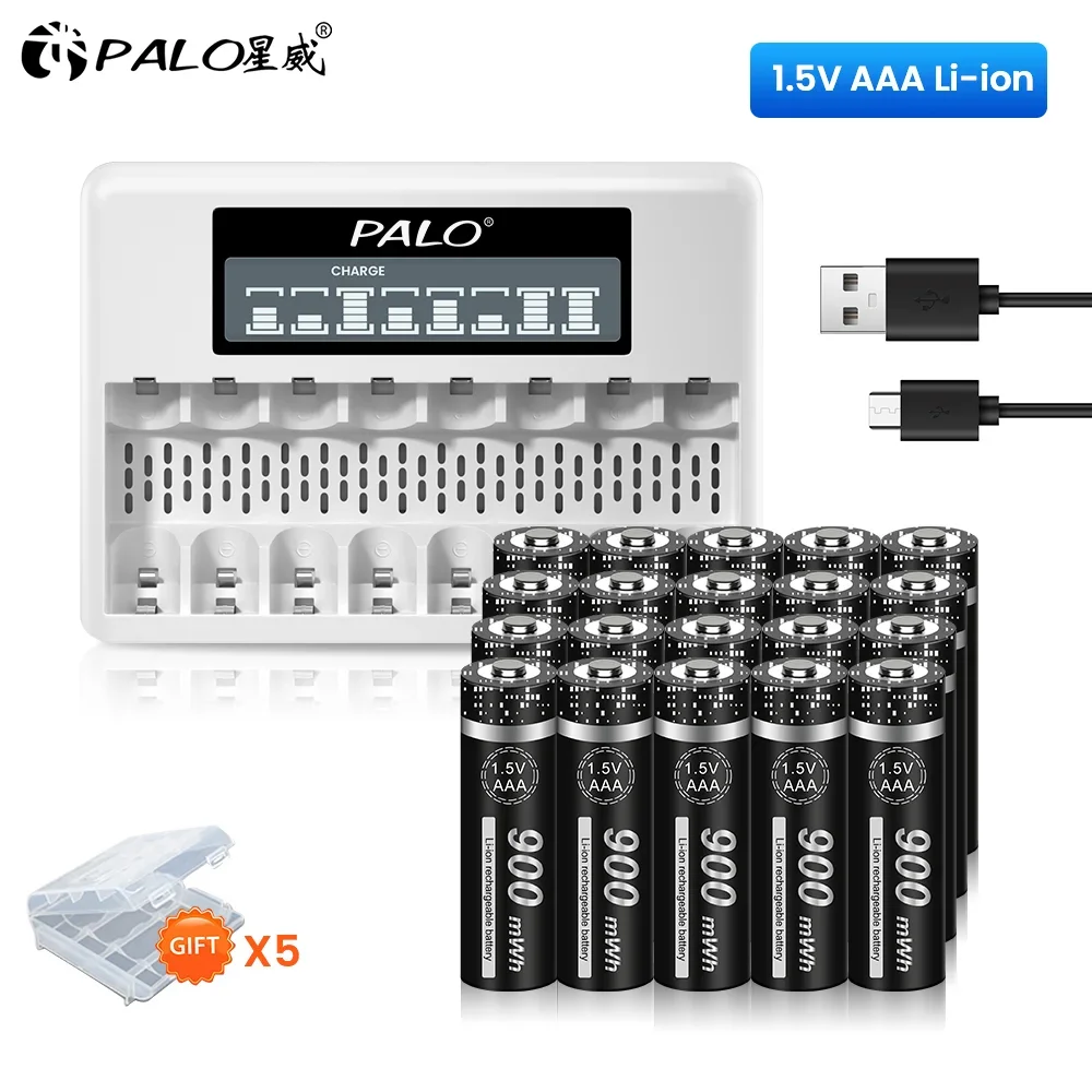 PALO-4-24-PCS-1-5V-AAA-Li-ion-Rechargeable-Battery-3A-1-5V-900mWh ...