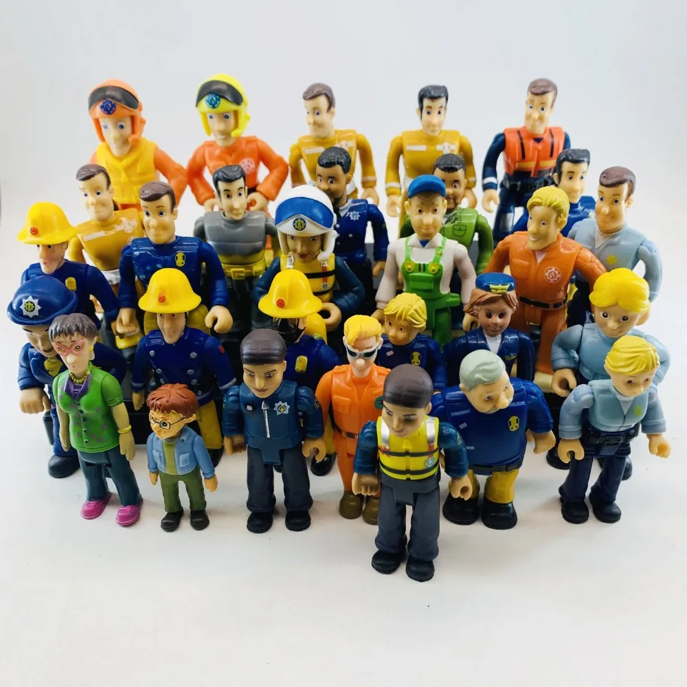 5-15pcs Fireman Sam Firewoman Characters Collection Model Figure Toys ...