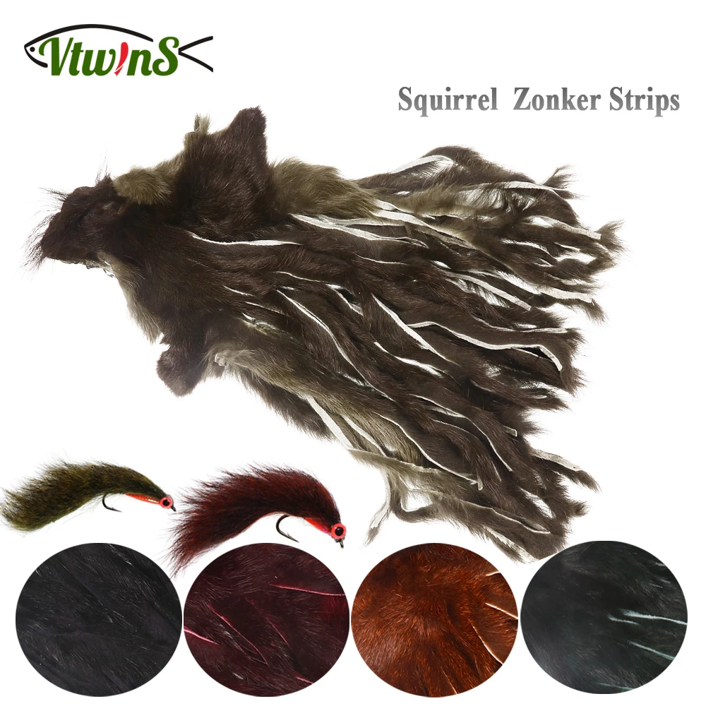 Vtwins Fly Tying Fur Pine Squirrel Zonker Strip Natural Thick Hair ...