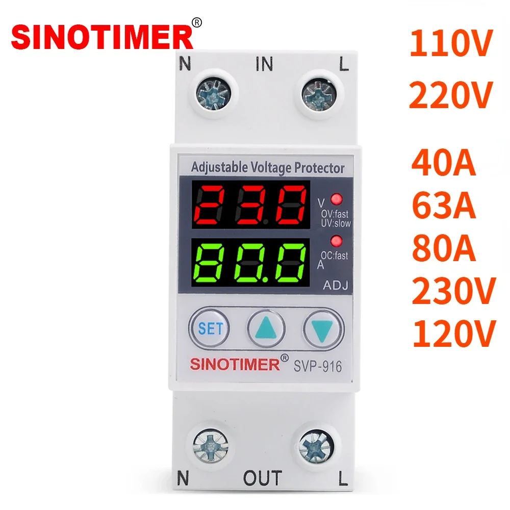 Pantalla-LED-Dual-para-uso-dom-stico-rel-Protector-contra-sobretensiones-de-voltaje-ajustable ...