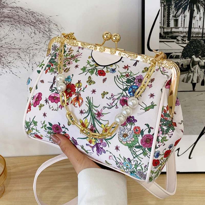 Designer Women Flower Purses And Handbags Evening Clutch Totes Chain ...