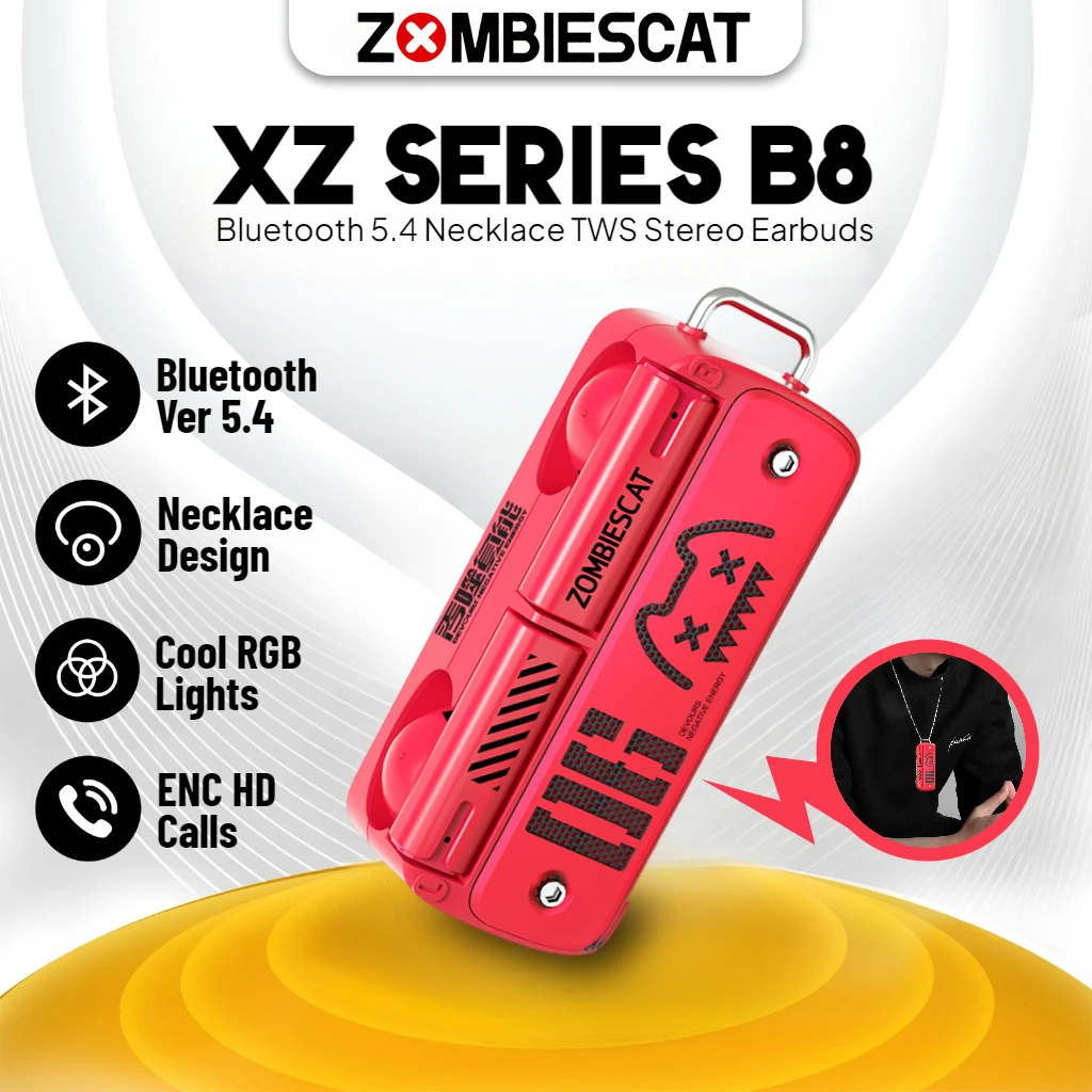 Zombie-Cat-B8-TWS-Wireless-Earbuds-Necklace-Design-Bluetooth-5-4 ...