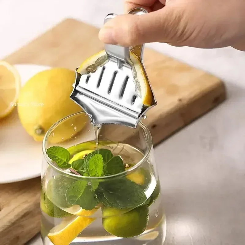 Stainless-Steel-Lemon-Tongs-Fruit-Juice-Squeezer-Portable-Juicer-Orange ...