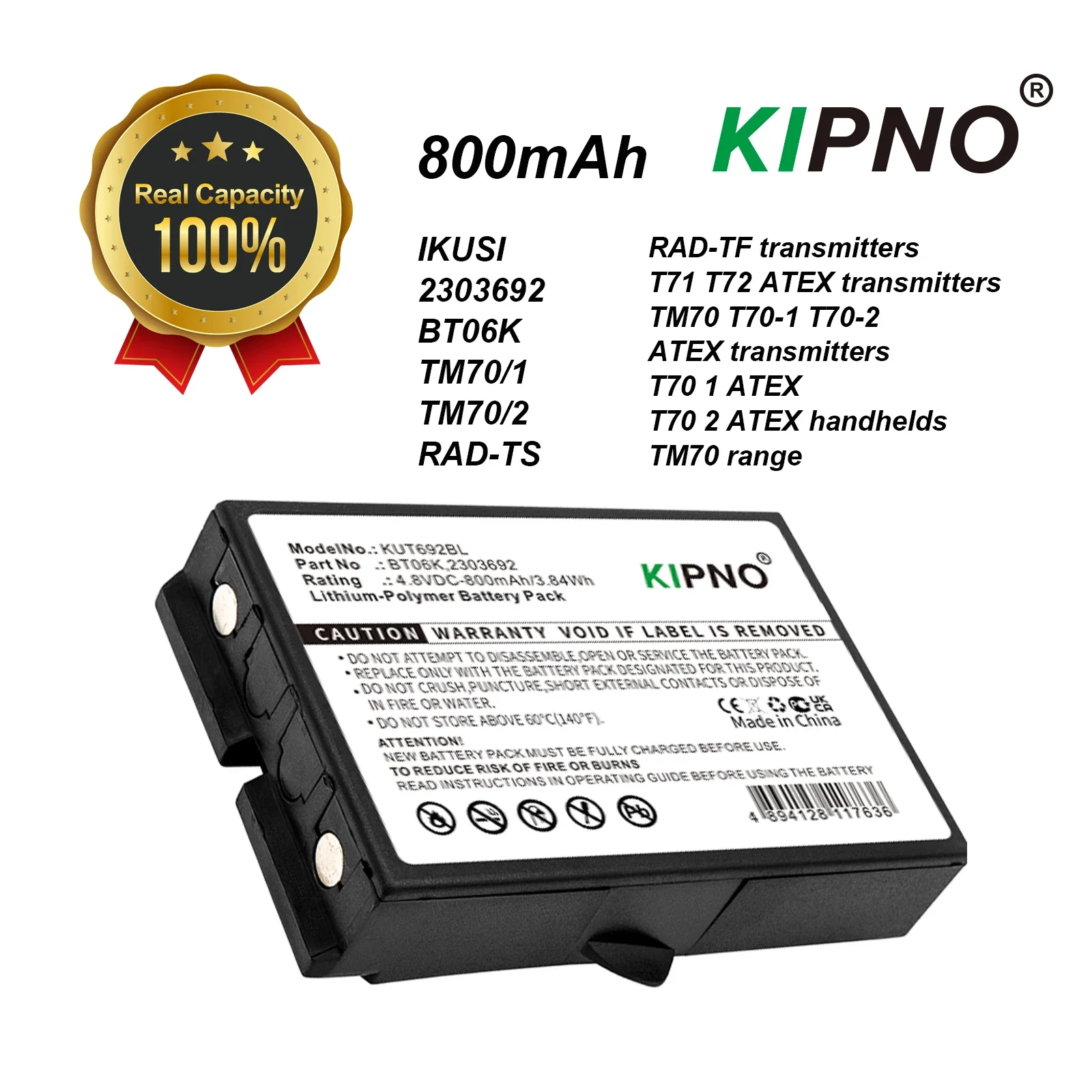 KIPNO Crane Remote Control 800mAh Battery IKUSI 2303692 BT06K TM70/1 ...