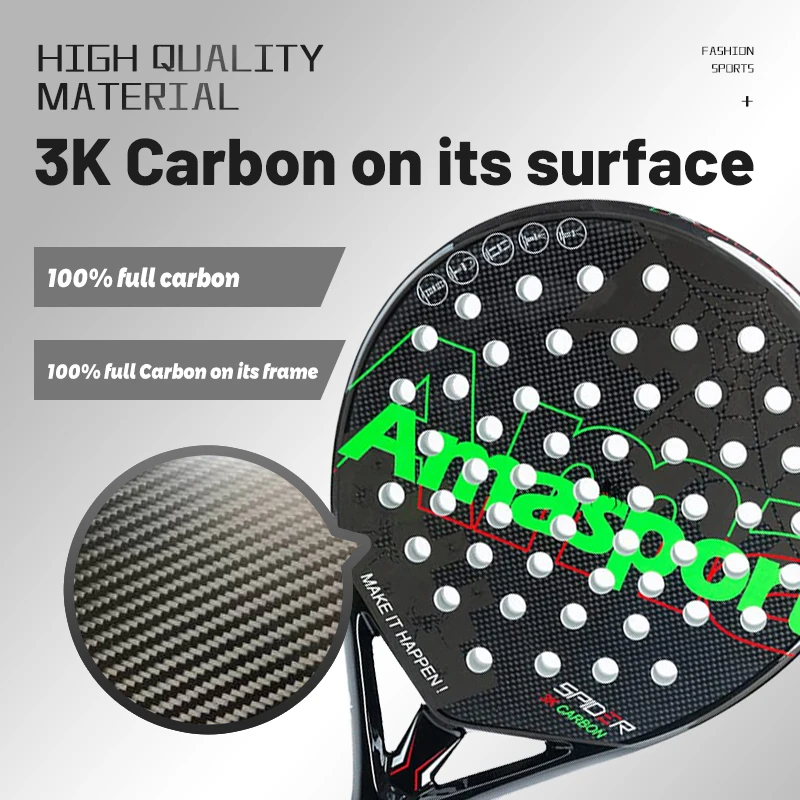 Original Padel Racket Carbon Fiber 3K Paddle Shovel Paddleball Racket ...