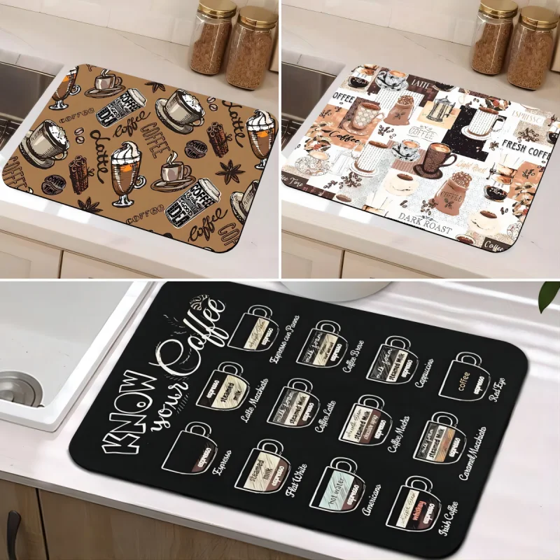 Coffee-Theme-Dish-Drying-Mat-Super-Absorbent-Espresso-Machine ...