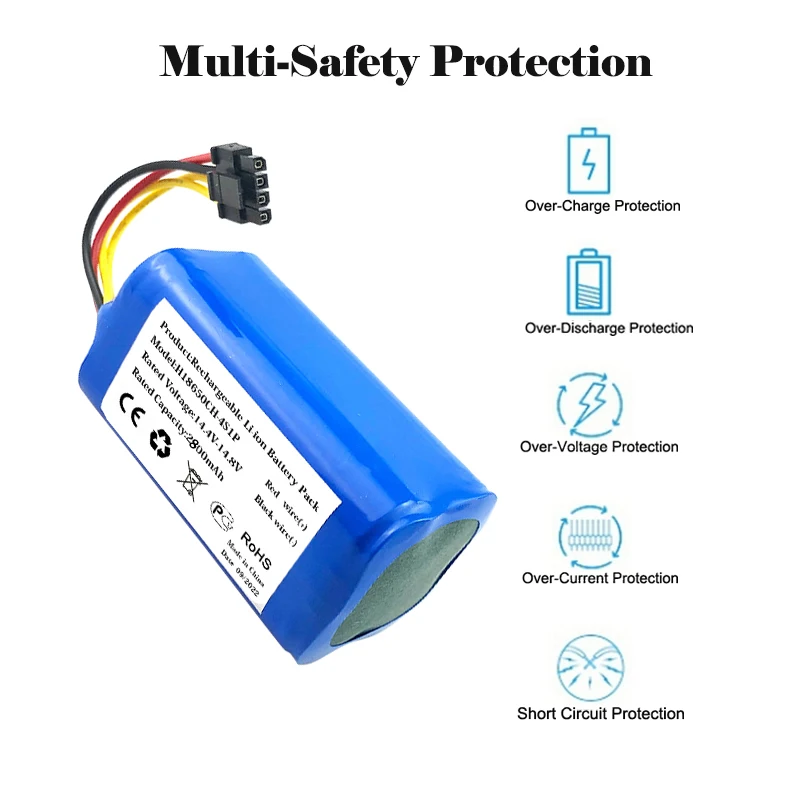 Robot Vacuum Battery 14.8V 3400mAh Replacement Battery For Rowenta ...