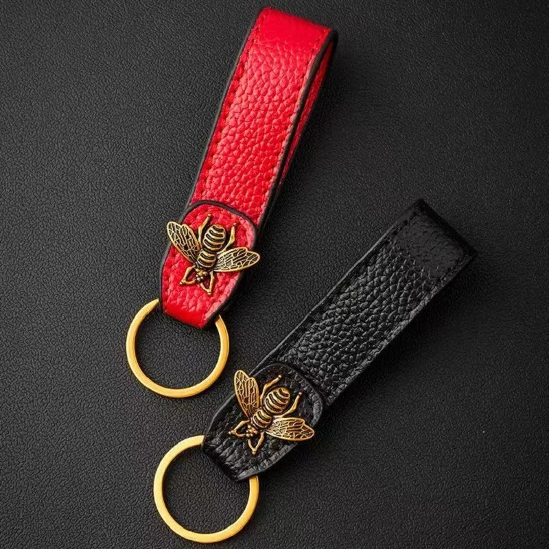 Gorgeous-Retro-Leather-Keyring-Delicate-Bee-Car-Keychain-Jewelry ...