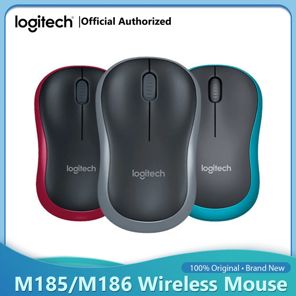 Logitech M185 M186 2.4GHz Wireless USB Nano Receiver Mouse 1000 DPI ...