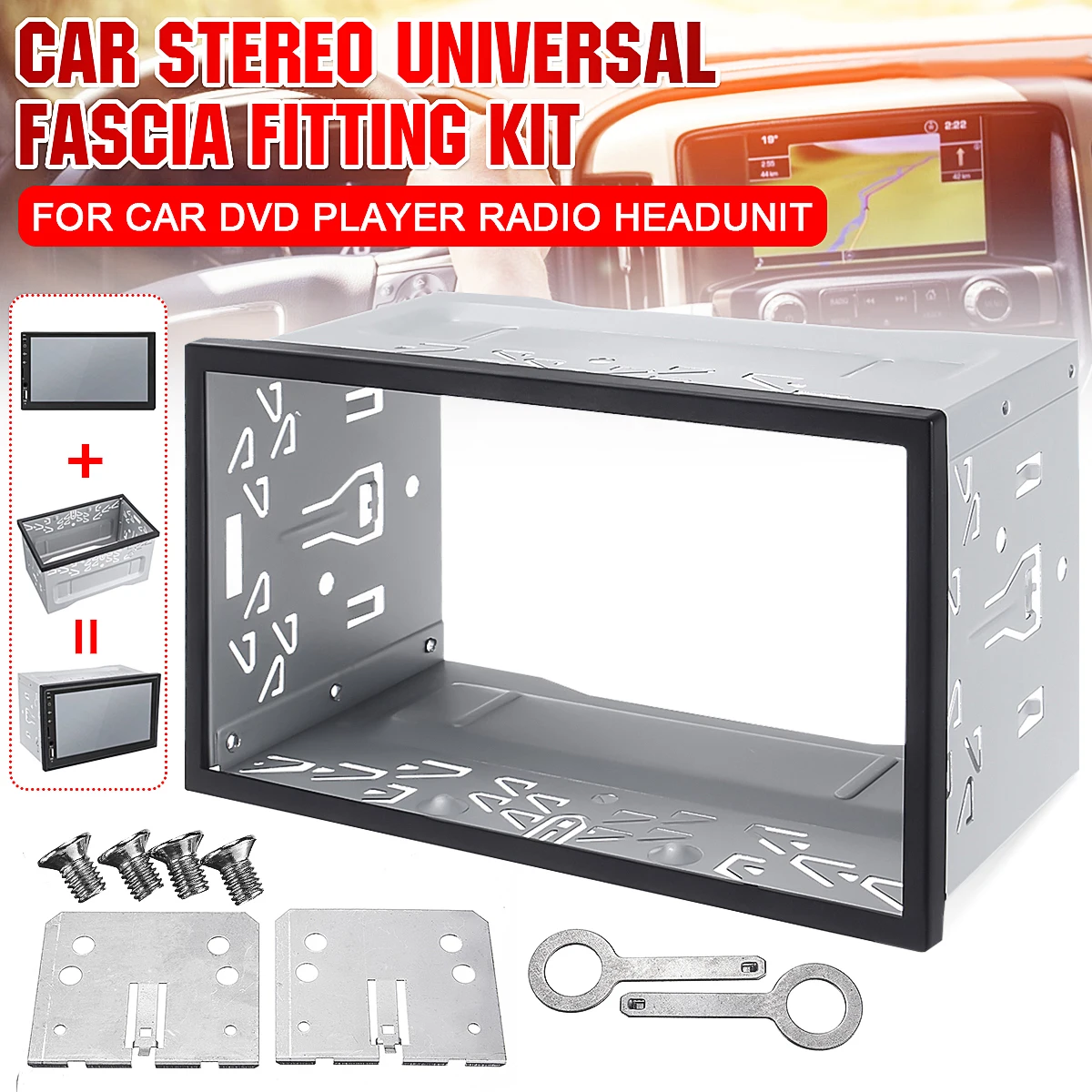 2Din-Stereo-Radio-Cage-Frame-Unit-Universal-Radio-DVD-Player-Fascia ...