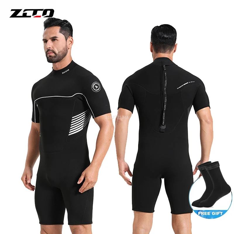 Wetsuit Shorty for Men Women 3/2mm Neoprene Back Zip Wetsuit Summer ...