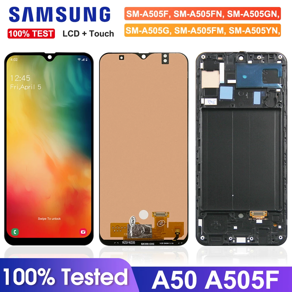 For Samsung Galaxy A50 Lcd Display Touch Screen Digitizer Assembly With Frame For Samsung Galaxy ...