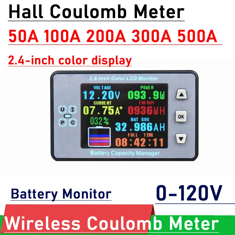 Batterie-Monitor-Halle-Coulomb-Meter-DC-100A-200A-500A-Lifepo4-blei-s ...