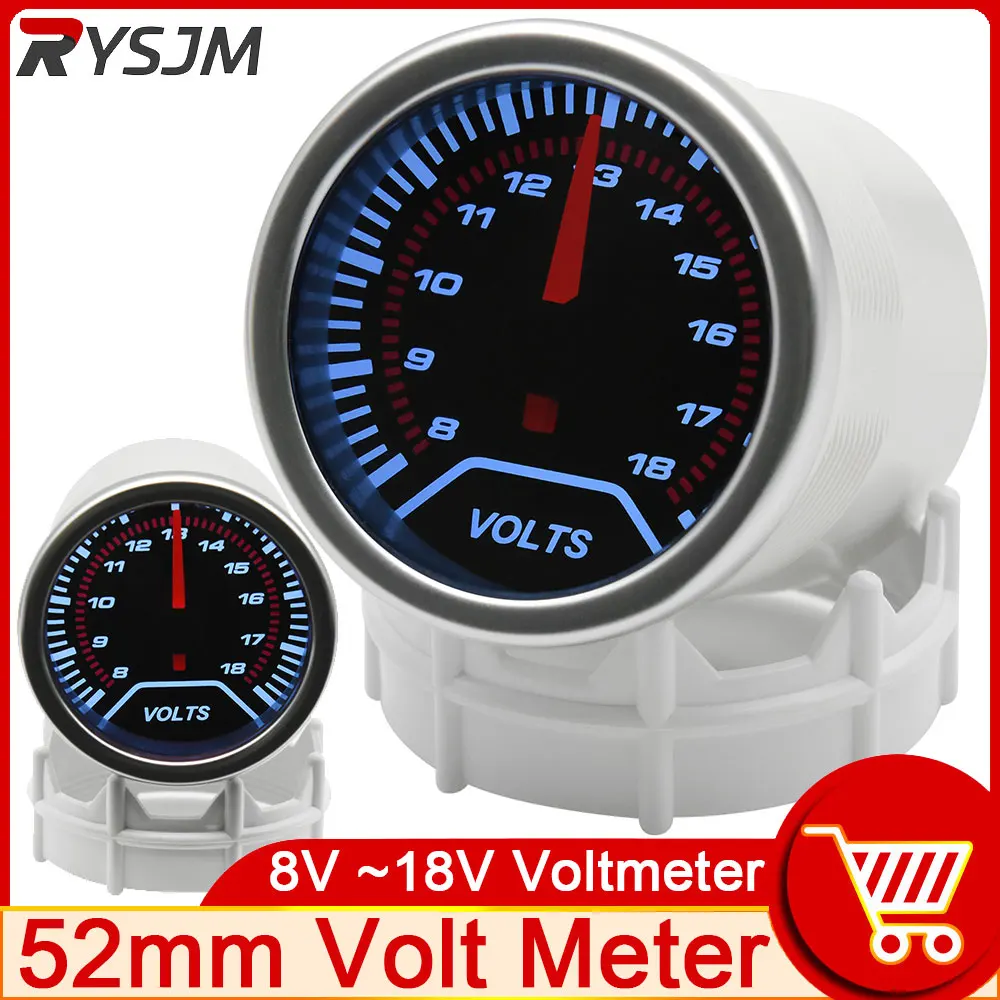 12V-Car-52mm-Voltmeter-Panel-Motorcycle-LED-Digital-Volt-Meter-Monitor ...
