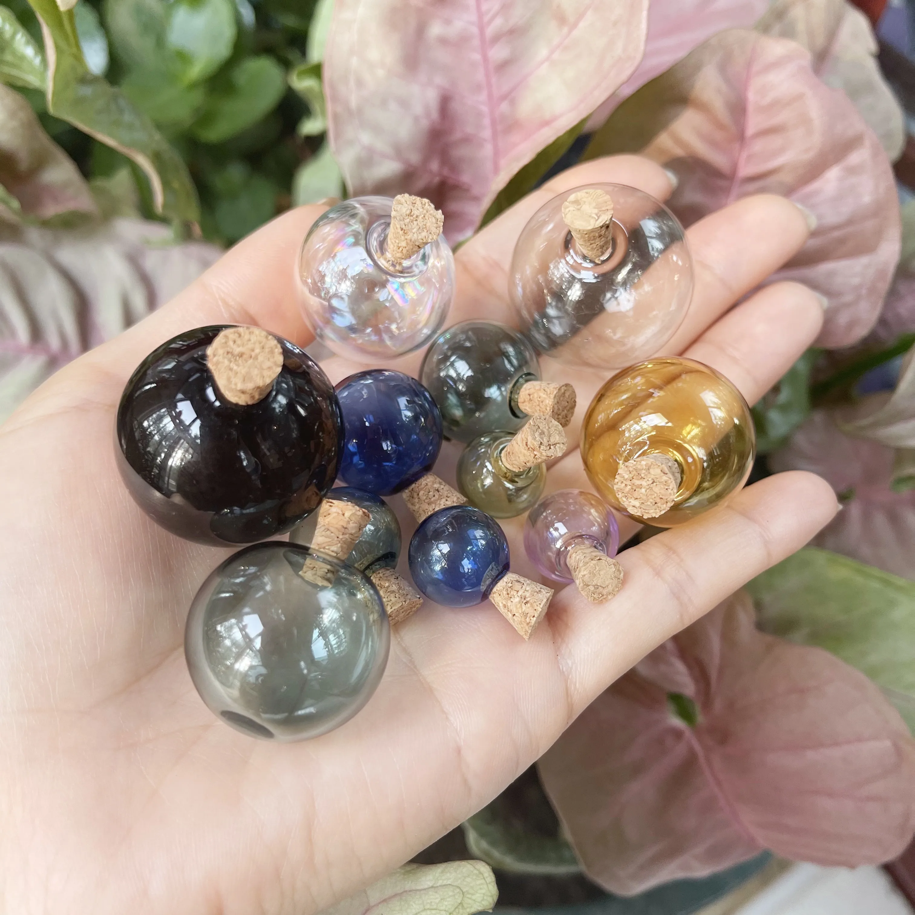 15X-14-30mm-Color-Hollow-Glass-Ball-With-Cork-Round-Bubble-Vial-Glass ...