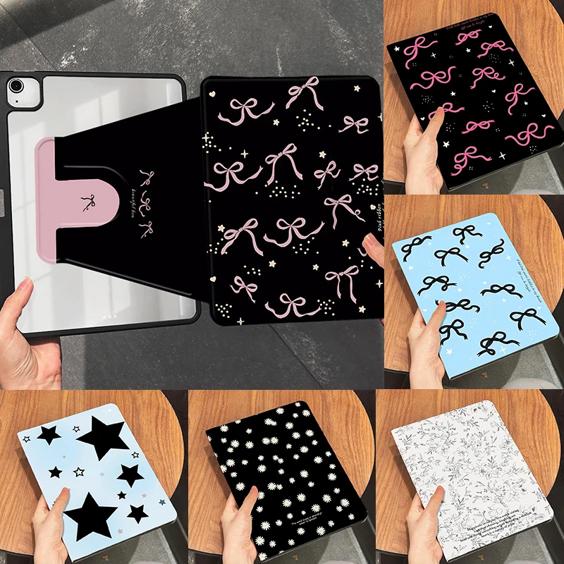 Pink Bow Rotating Stand Tablet Cover for Ipad Pro 11 Case IPad 5/6/7/8 ...