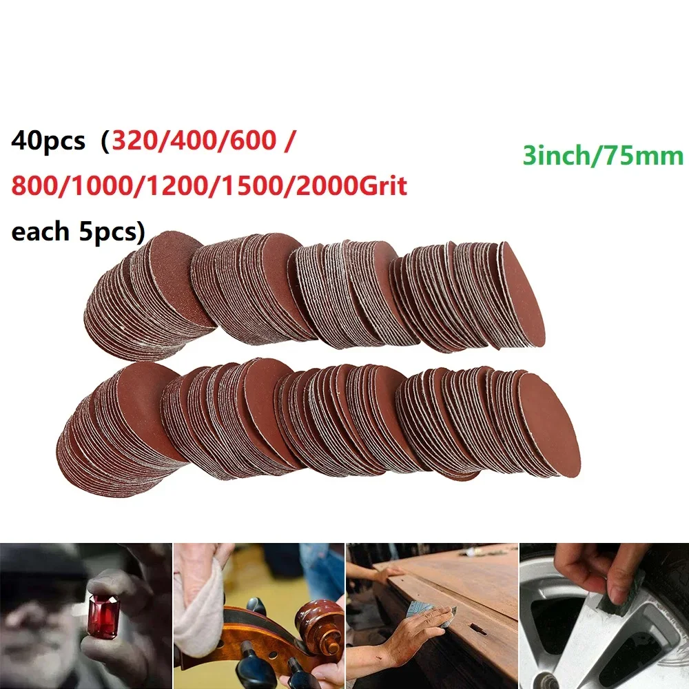 Sanding Discs 100pcs Mixed Grit Sanding Paper Set - 25mm Round Discs ...