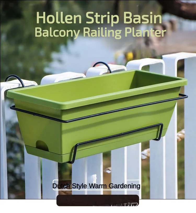 Balcony-Railing-Planter-Plant-Basket-Fence-Planter-with-Rack-and-Tray ...