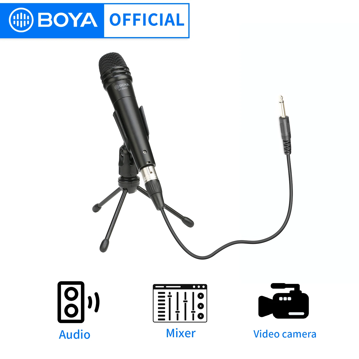 BOYA-BY-BM57-Cardioid-Dynamic-Instrument-Microphone-for-Record-Vocal-Live-Event-Performance ...