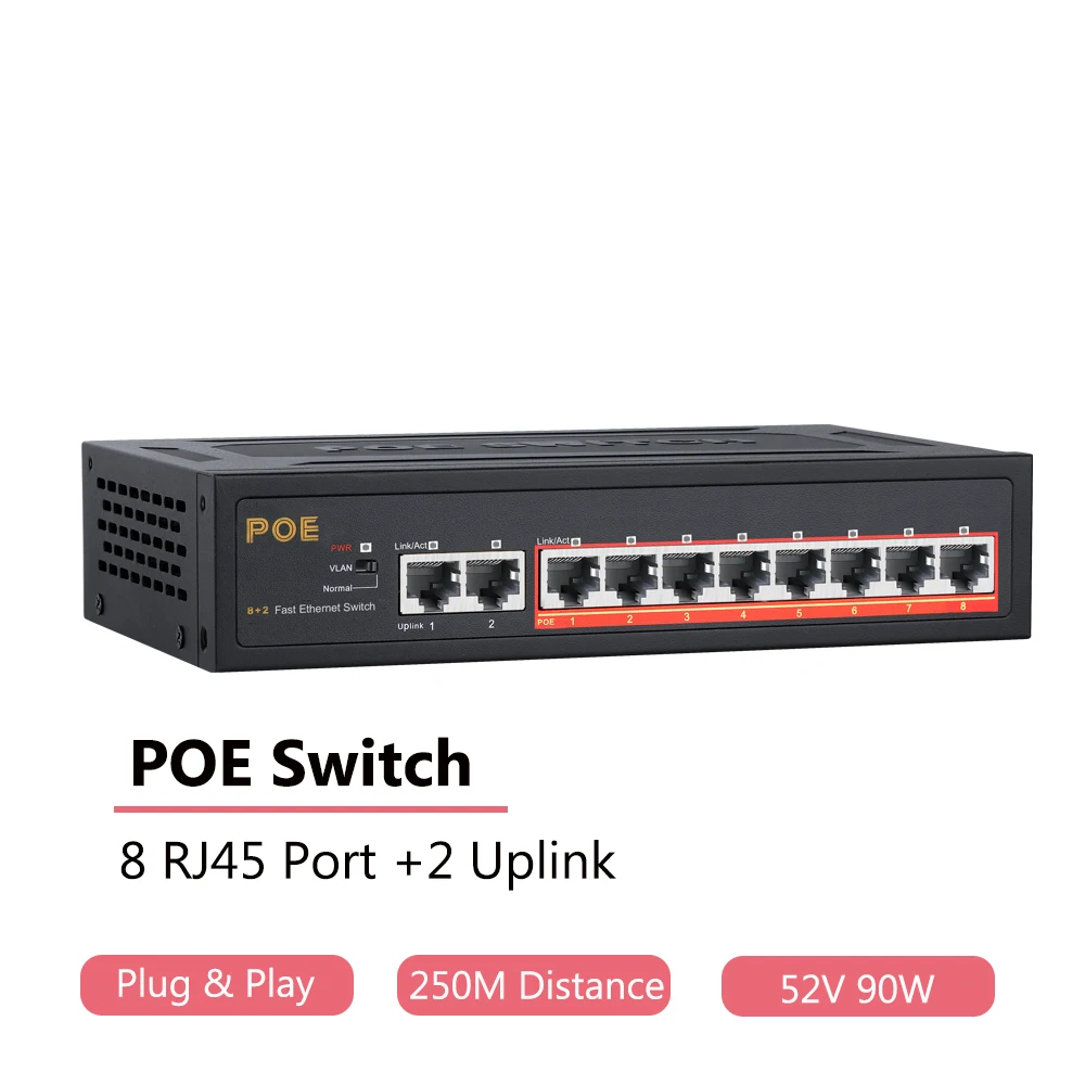 POE-Switch-8-Port-100Mbps-52V-Ethernet-Switch-Plug-and-Play-with-Vlan ...
