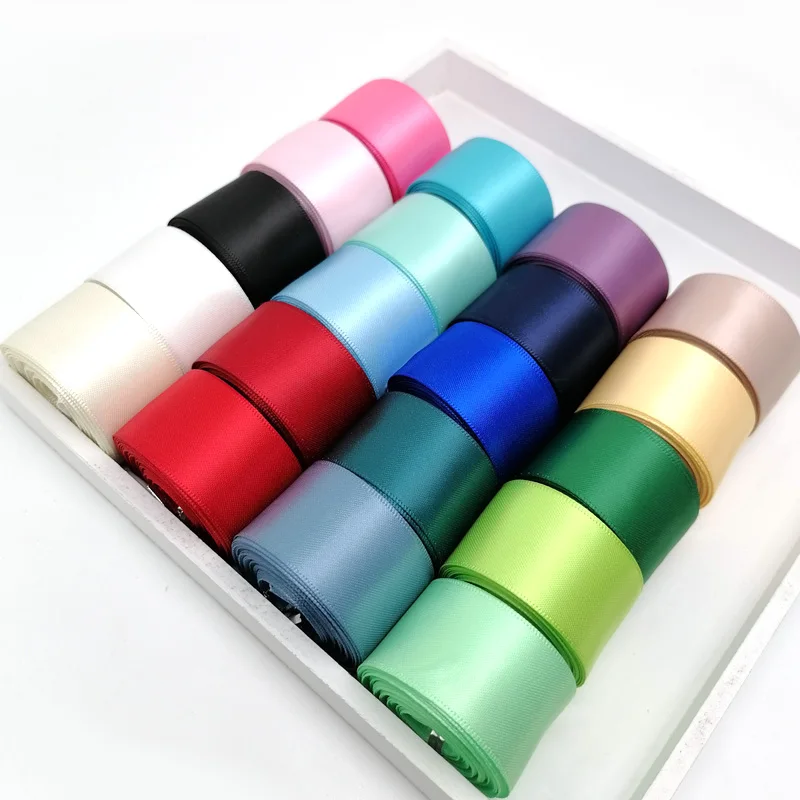 1" 2.5cm 25mm Double Sided Satin Ribbon High Quality 100% Polyester ...