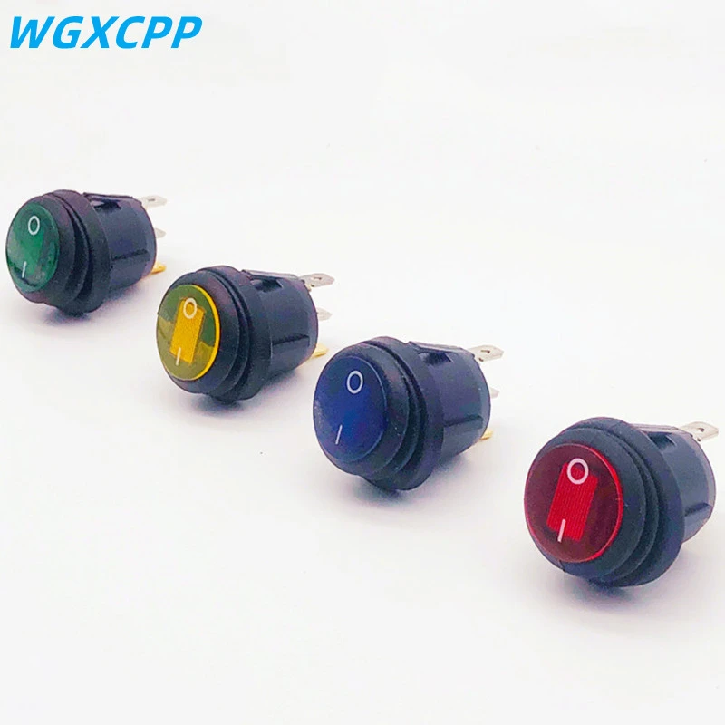 5 Pcs Mini Round Shape Waterproof Rocker Switch Kcd1,on/off,3pin,6a ...