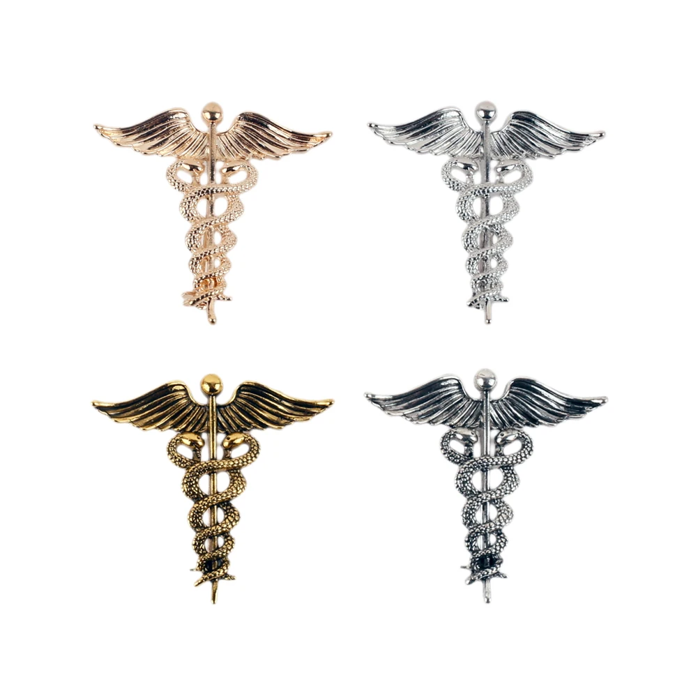 Medical Caduceus Brooch Snake Stick Wings Lapel Pins Jewelry Medical ...