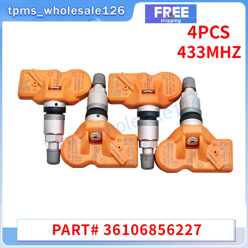 36106856227-TPMS-433MHZ-Tire-Pressure-Monitor-Sensor-4PCS-For-2010-2013 ...
