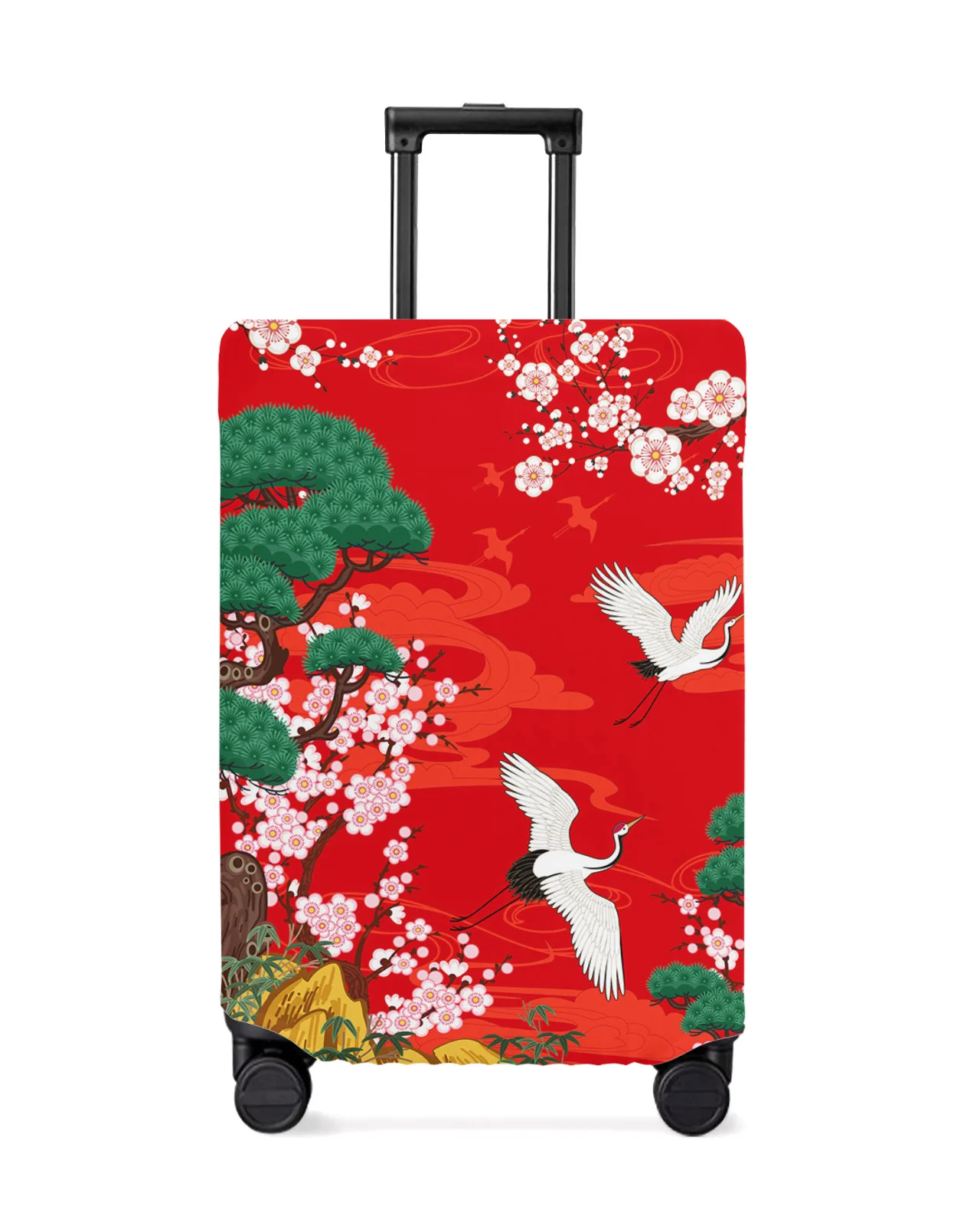 Japanese-Style-Crane-Cherry-Blossom-Vintage-Travel-Luggage-Cover ...