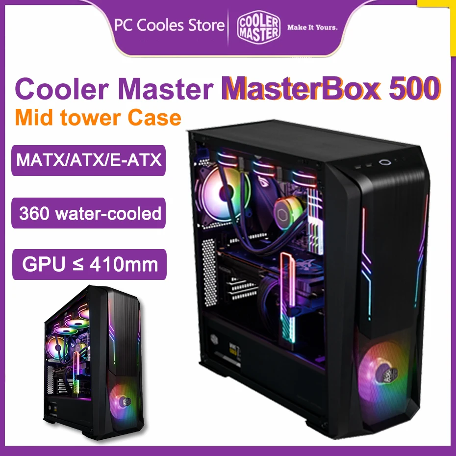 Cooler-Master-MasterBox500-E-ATX-Mid-Tower-Case-Tempered-Glass-With ...