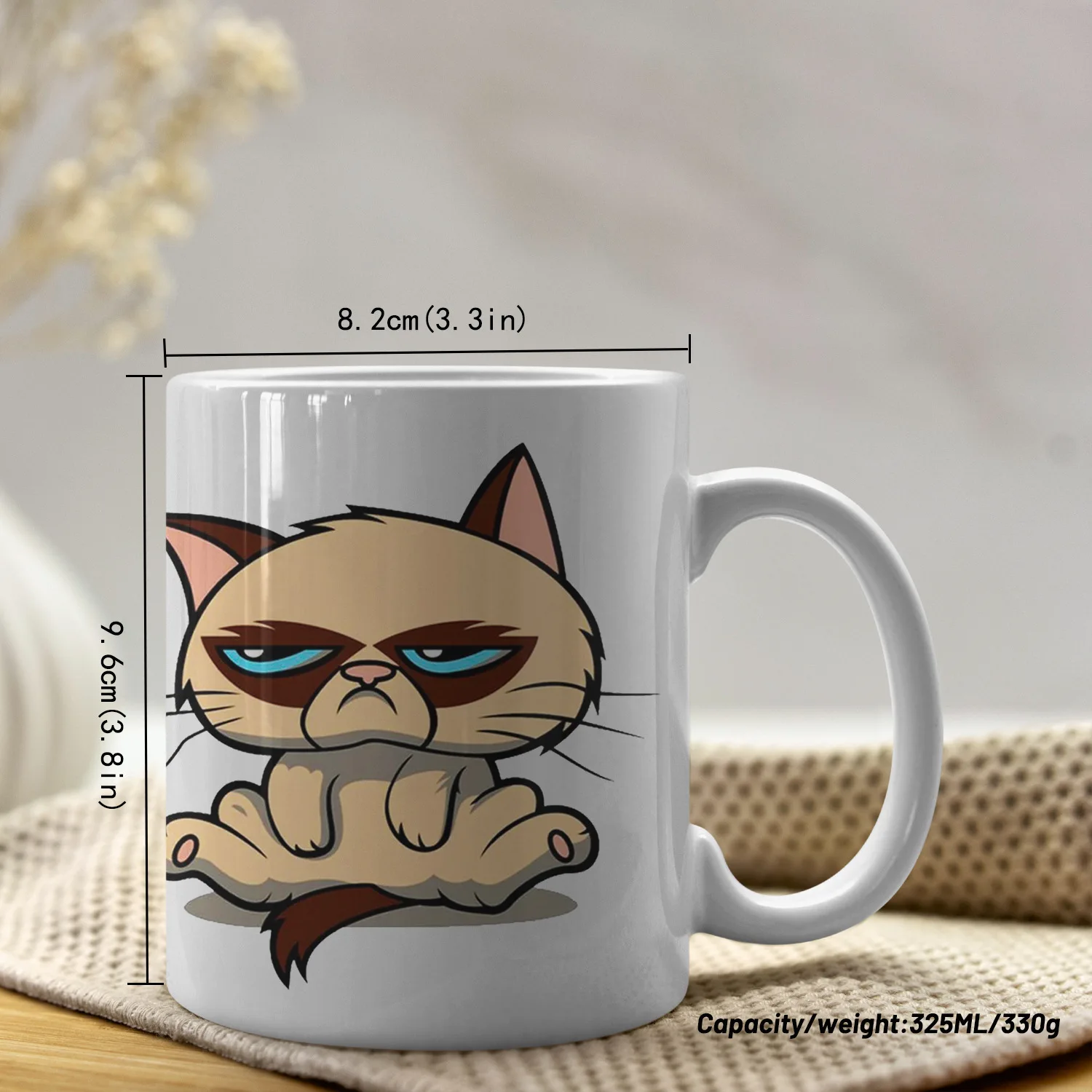 Grumpy Cat Cartoon Mug
