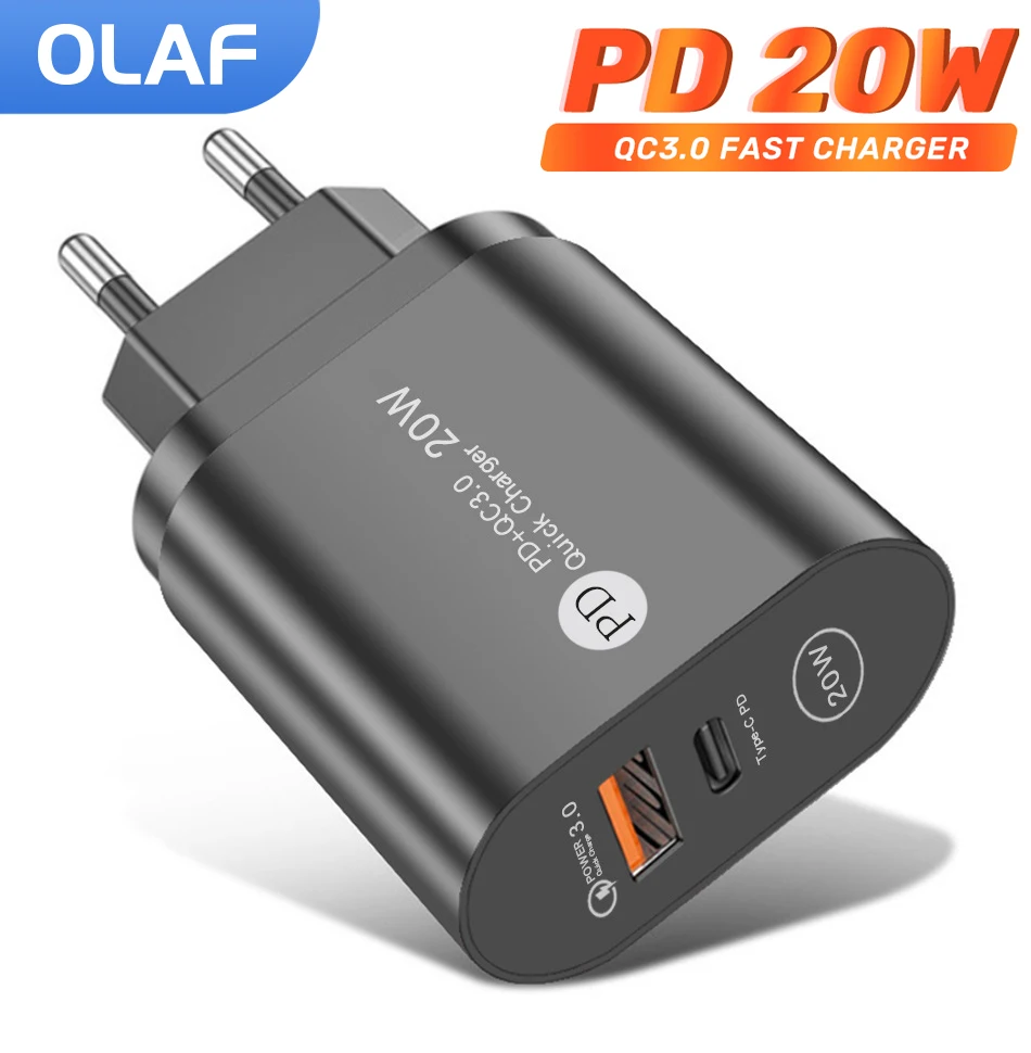 Carregador rápido qc3.0 20w pd usb c carregador de carga rápida para o iphone 12 pro max tablet ...