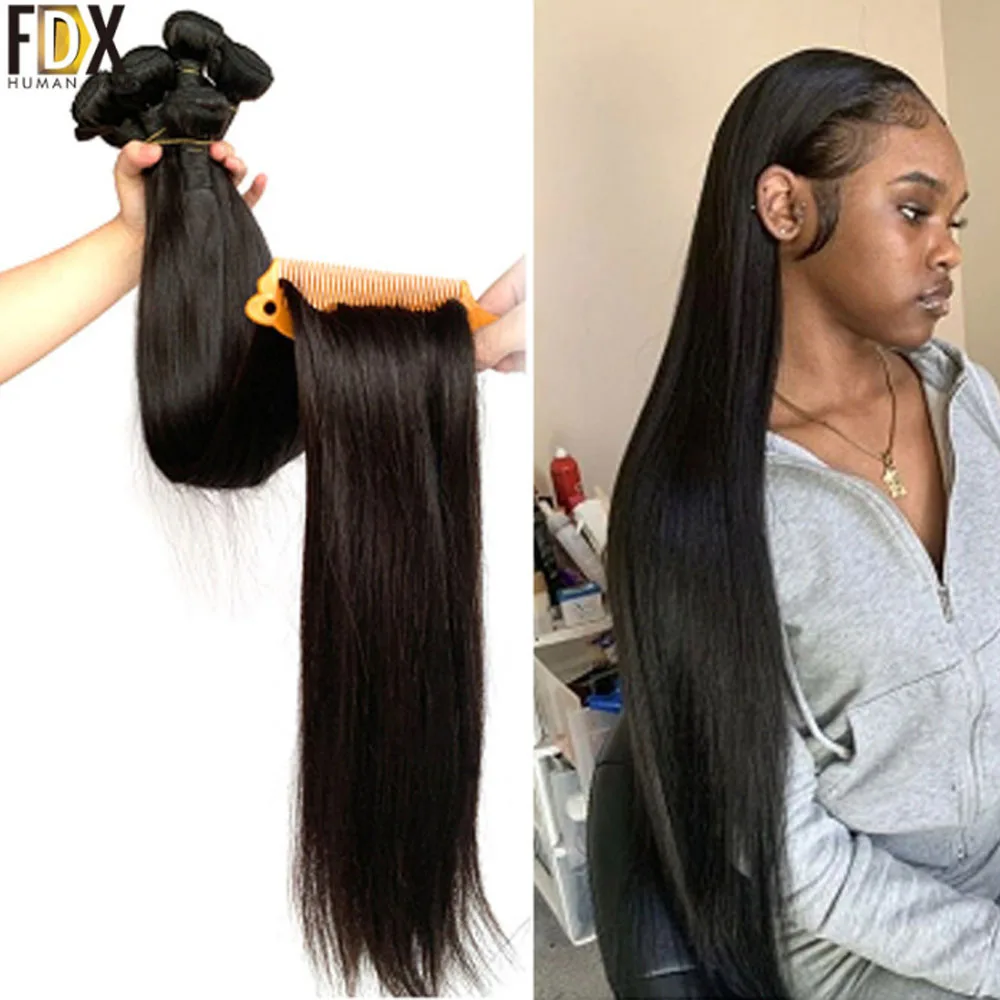 Fdx 30 32 34 36 38 40 Inch Silky Straight Brazilian Hair Weave Bundles ...
