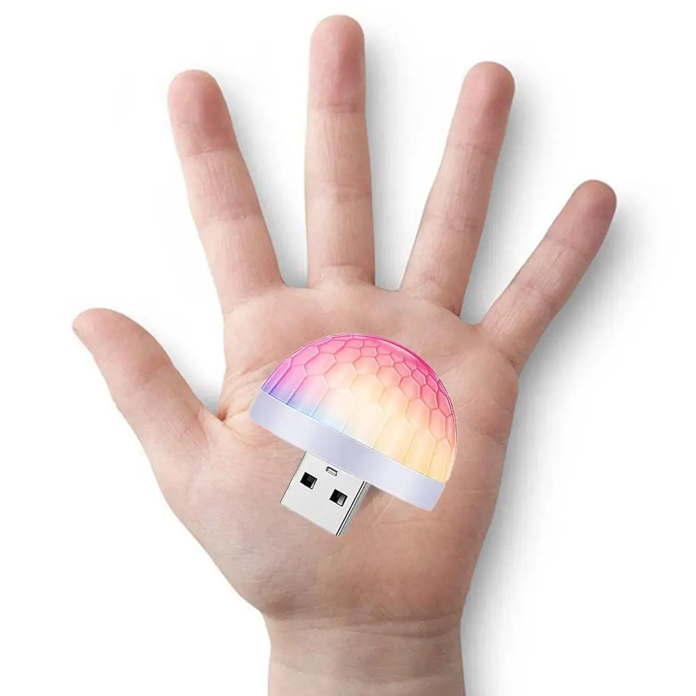 Usb 음성 활성화 매직 볼 Led 엘프 휴대폰 미니 조명 자동차 스톨 Dj 분위기 플래시 레이저 무대 티몬