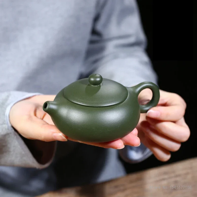 Handmade-Chinese-Kongfu-Tea-Pots-Mud-Ball-Hole-Green-Zisha-Segment-Mud ...