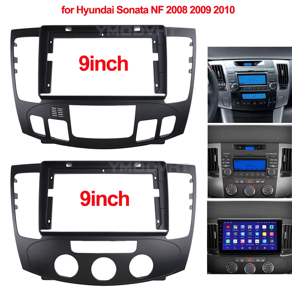 현대 소나타 NF 2008 2009 2010 스테레오 대시 트림 키트 프레임 패널, GPS 네비게이션 설치 베젤, 9 인치 자동차 라디오 페시아| | - AliExpress