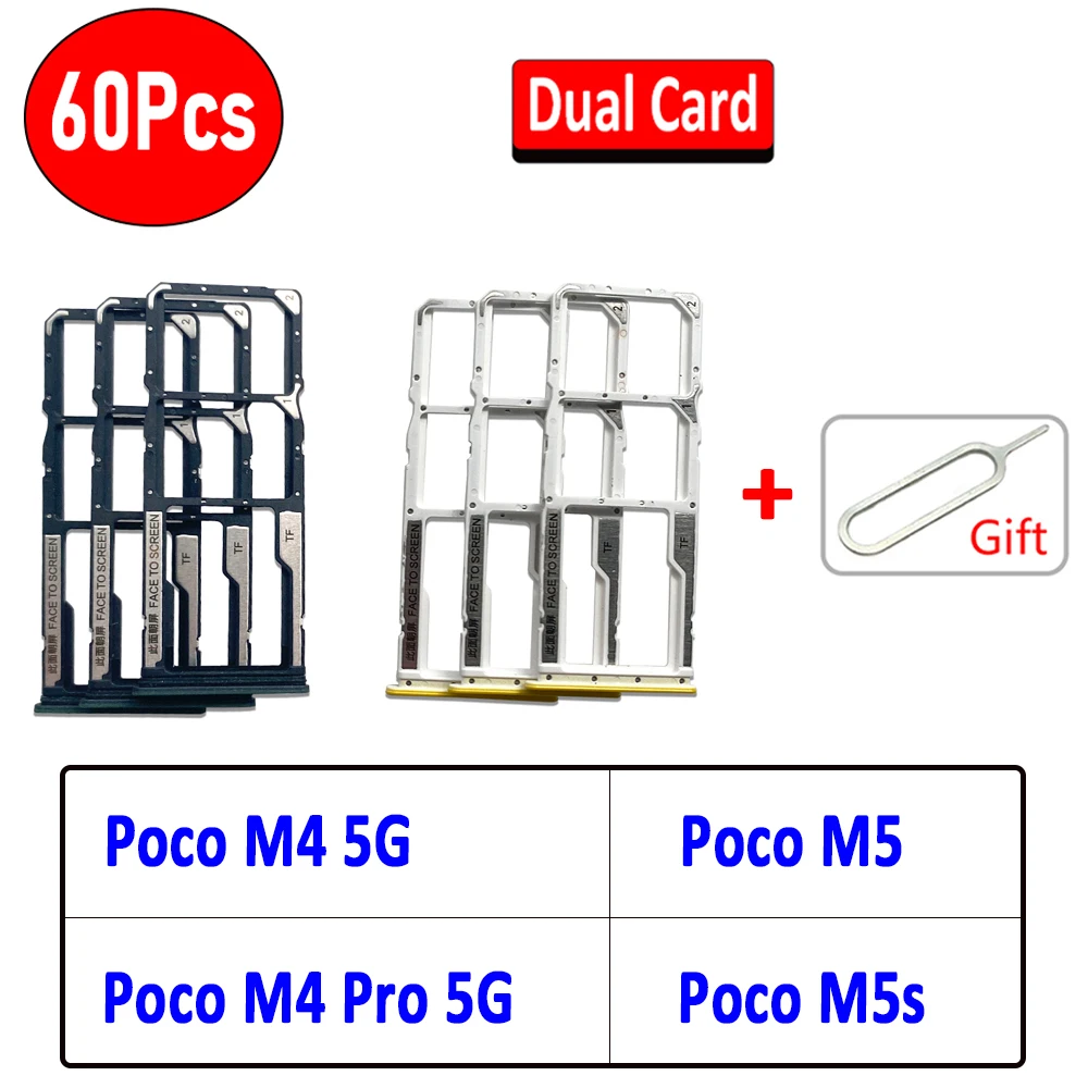 60Pcs-NEW-Dual-Card-SIM-Card-Chip-Slot-Drawer-SD-Card-Tray-Holder ...