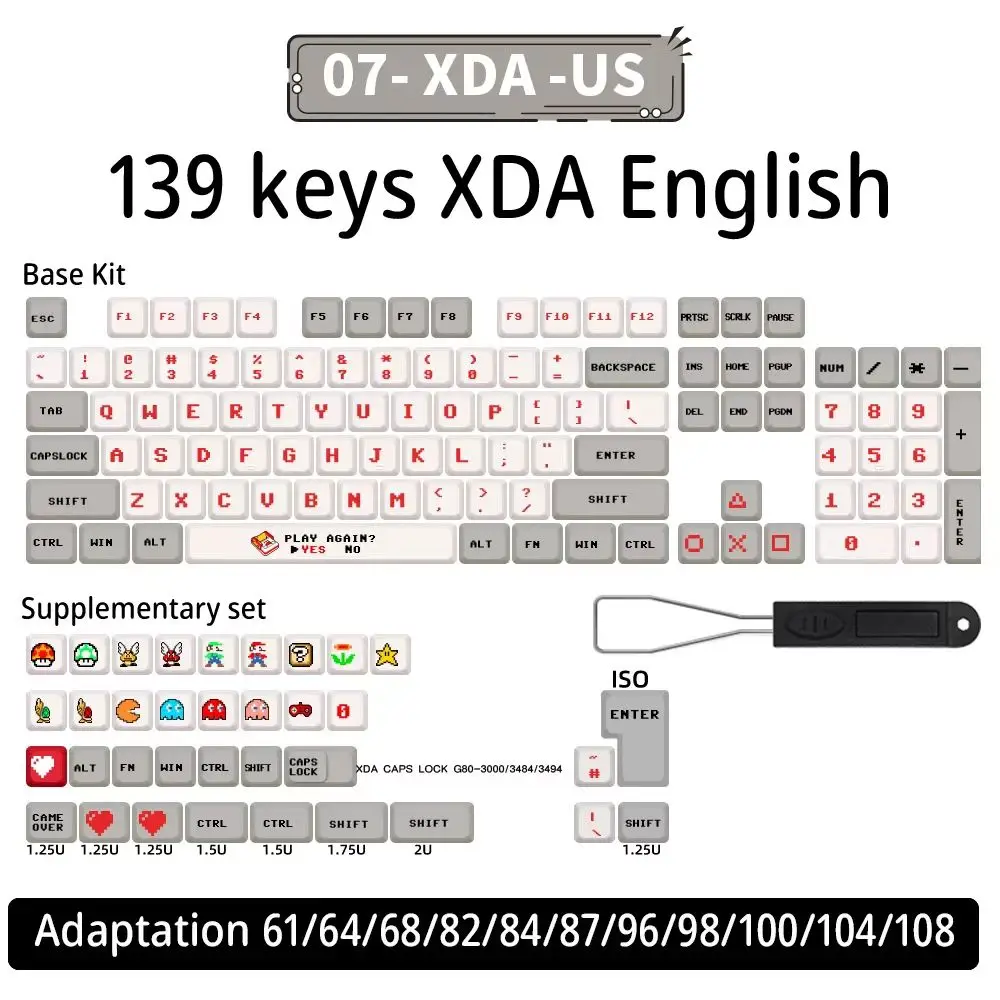 138-Keys-XDA-keycaps-Retro-Computer-Gameboy-Keycap-For-MX-Switch ...