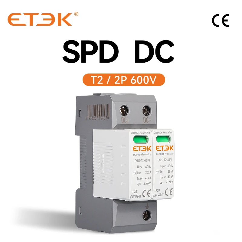 ETEK House Surge Protective Device Type PV SPD 2P DC 600V 20-40KA ...