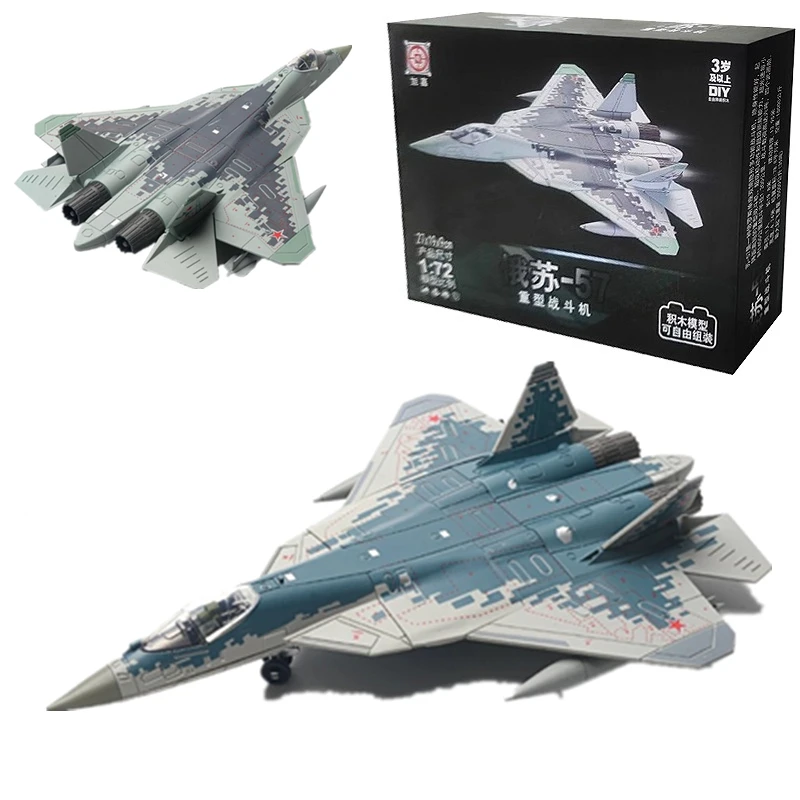 1:72 Creative Military Series Building Blocks Russia SU57 Heavy Stealth ...