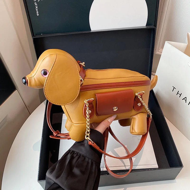 Cute dog shape Evening Party bag Women's bag PU Leather Adjustable ...
