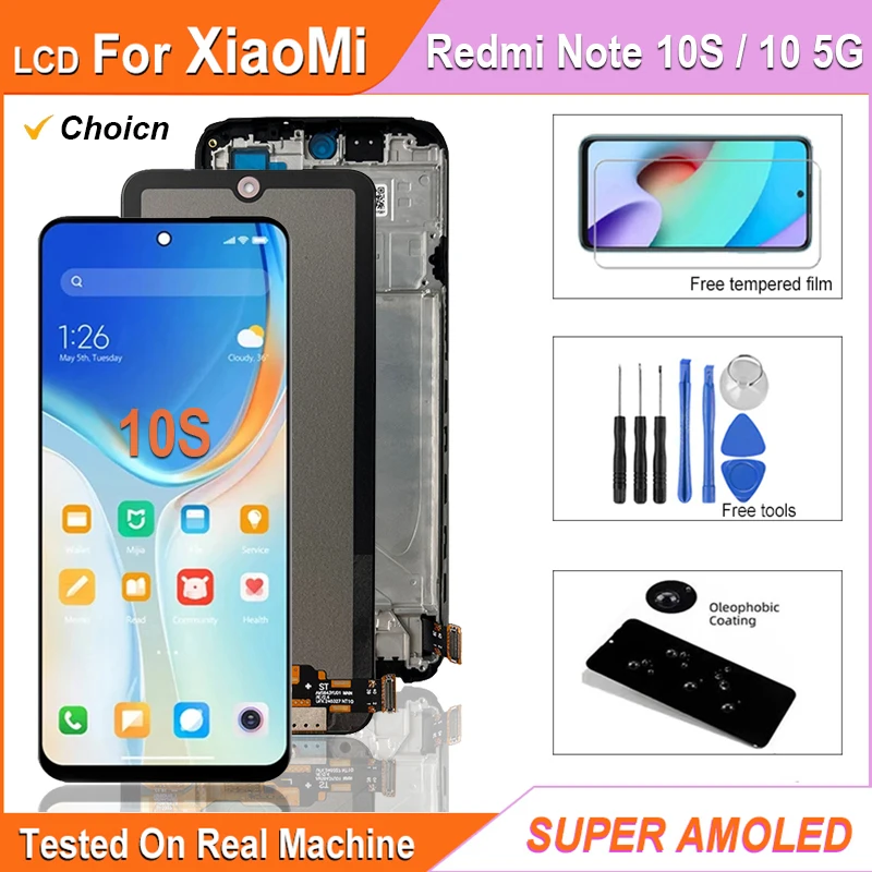 6.43'' Super AMOLED LCD For Xiaomi Redmi Note 10 4G LCD M2101K7AG LCD ...