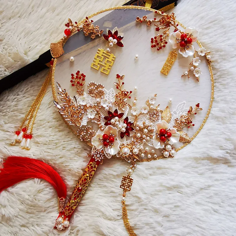 Wedding-Decorative-Fan-Handmade-Chinese-Vintage-Court-Fans-Bride ...