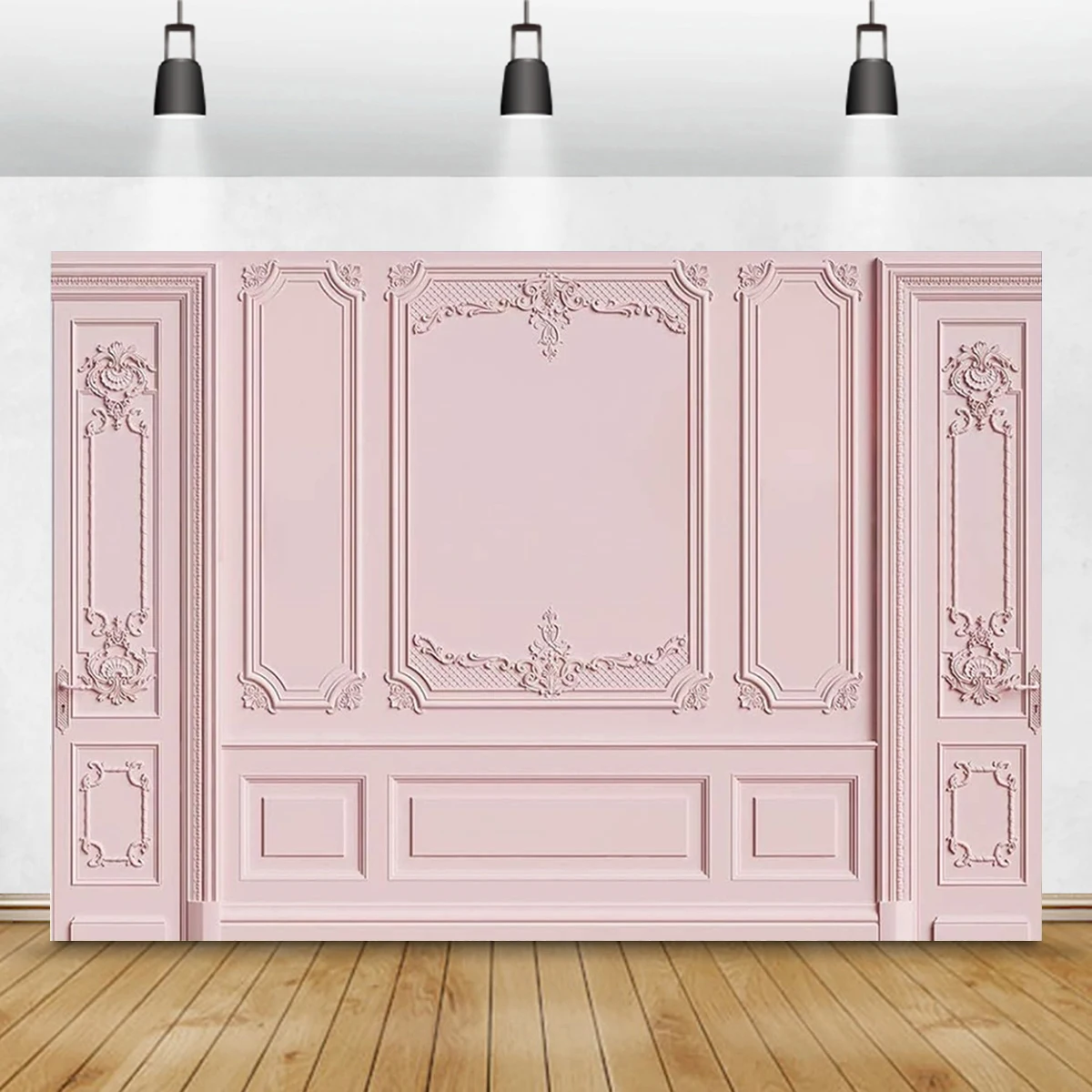 10x7ft Fabric Pink European Style Wall Texture Photography Background ...