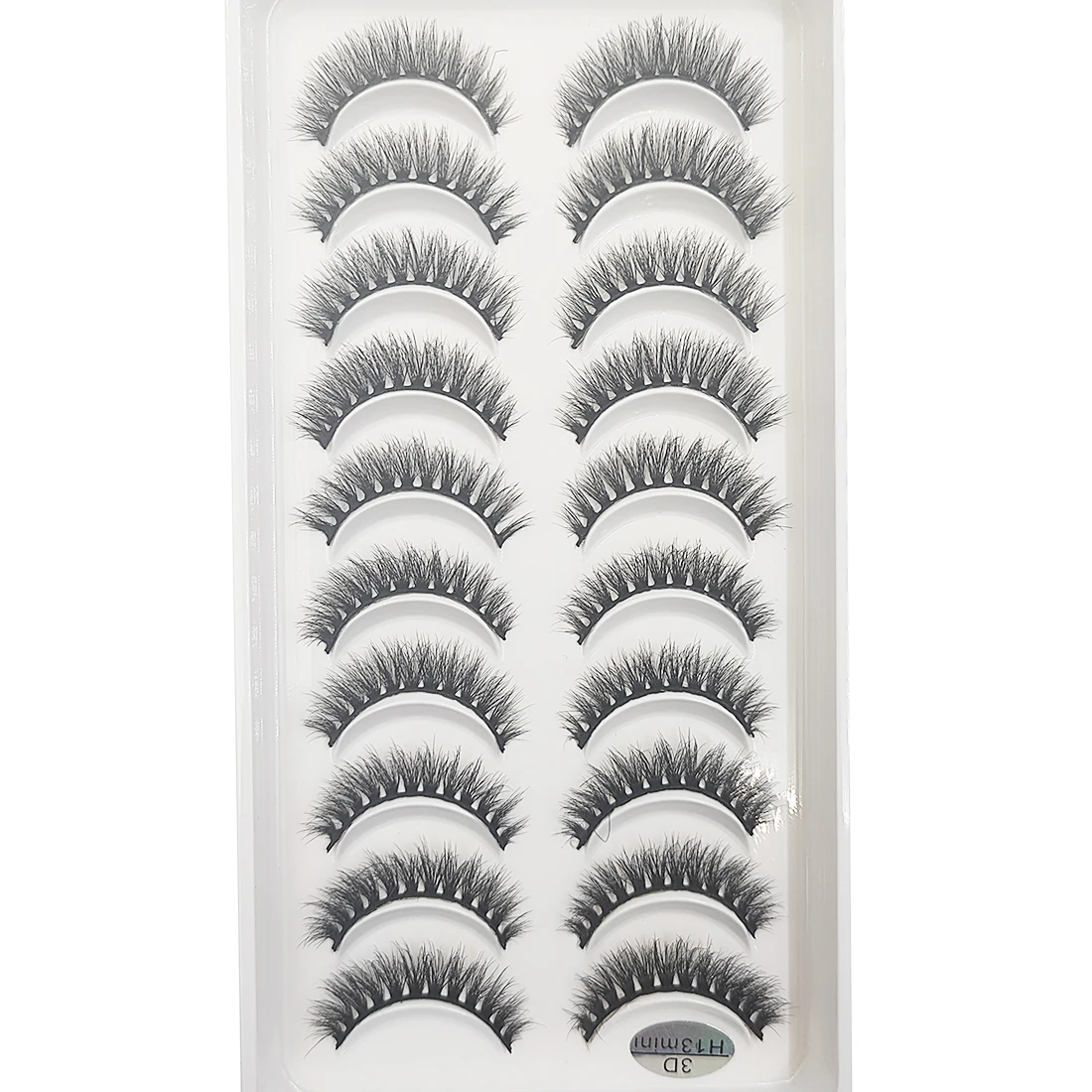 10 Pairs Natural 3d Mink Lashes Soft False Eyelashes Cross Messy Dense ...
