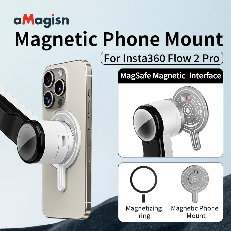 aMagisn Magnetic Phone Mount for Insta360 Flow 2 Pro , Gimbal Adapter ...