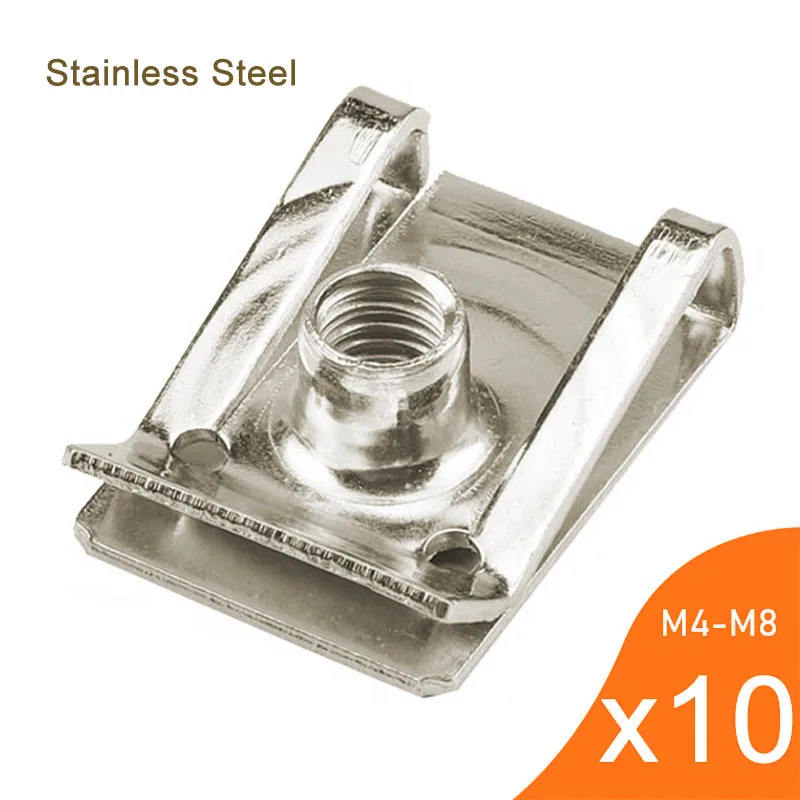 10pcs-Stainless-Steel-U-Type-Clips-with-Thread-M6-M5-M4-M8-8mm-5mm-6mm ...