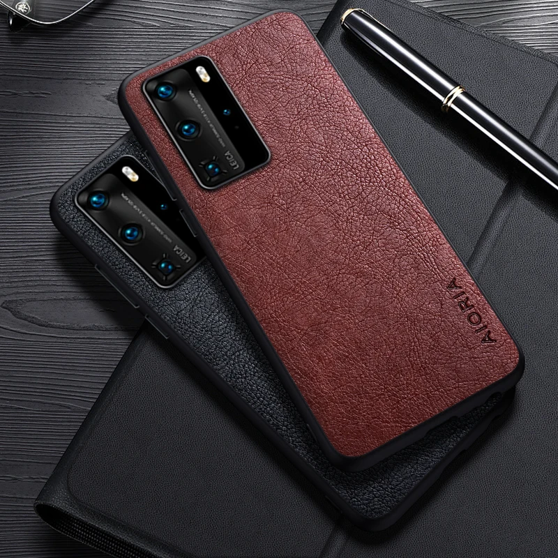 Case-For-Huawei-P40-Pro-Simple-Design-Luxury-Leather-Business-Cover-For ...